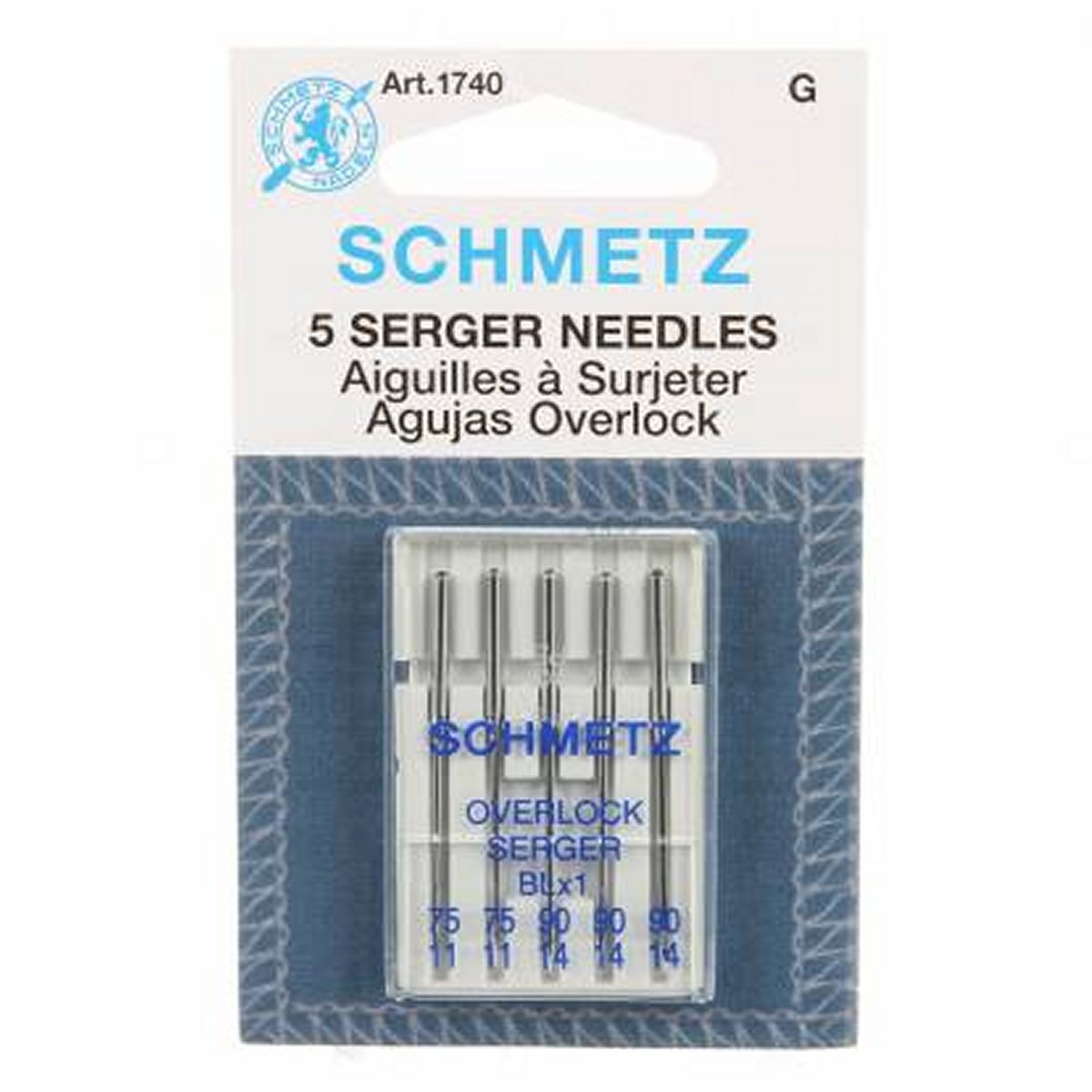 Schmetz Needle - 5 Needles S-1740 - Overlock BLX1 Assortment – Red Rock Threads
