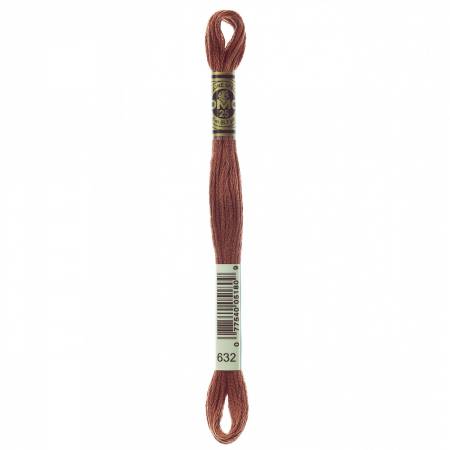 DMC Size 25 6 Strand Cotton Embroidery Floss - 8.7yd Skein - Ultra Very Dark Desert Sand #632 ...