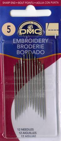 DMC Needle - 12 Size 5 Needles - DMC Embrodiery Needles Size 5 – Red Rock Threads