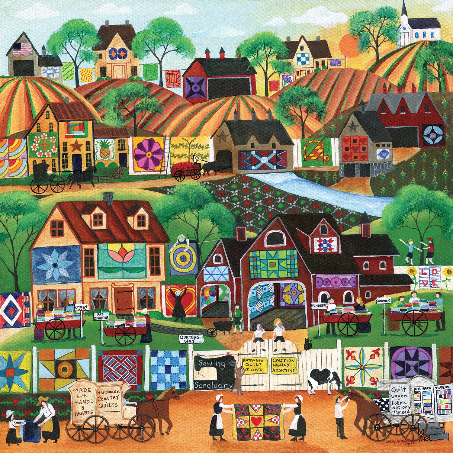 Quilter's Way 1000pc Jigsaw Puzzle – Red Rock Threads