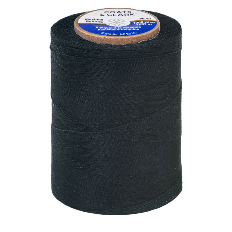 Coats Clark 30wt Machine Quilting Thread Black #002 – Red Rock Threads