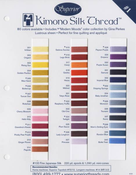 Superior Kimono Silk Real Thread Chart – Red Rock Threads