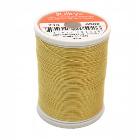 Sulky 12wt Cotton Thread - 330yd Spool - Cornsilk #0502 – Red Rock Threads