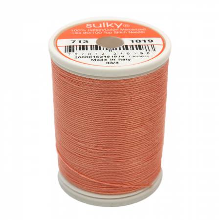 Sulky 12wt Cotton Thread - 330yd Spool - Peach #1019 – Red Rock Threads
