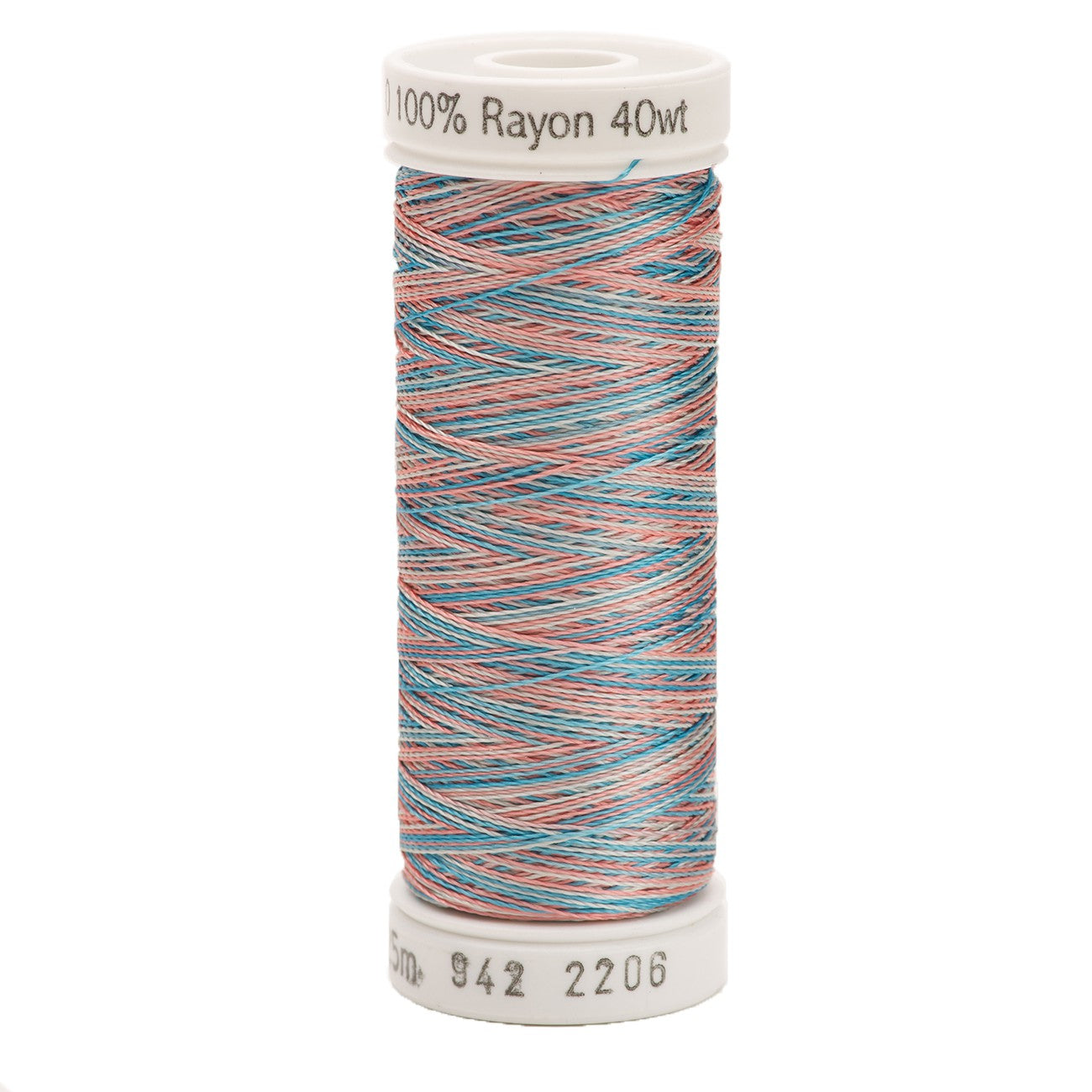 Sulky Variegated 40wt Rayon Thread - 250yd - Turquoise-Coral-Silver ...