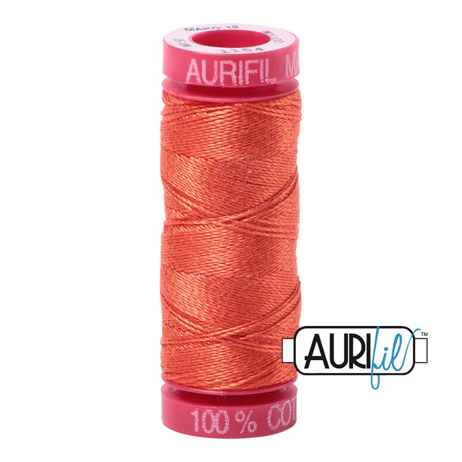 Aurifil 12wt Cotton Sashiko Thread - 54yd/50m - Dusty Orange #1154 ...