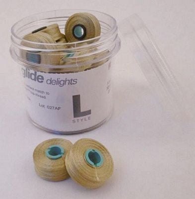 Prewound Bobbins - 20 72yd Bobbins Jar - Class L Cleopatra Medium Gold ...