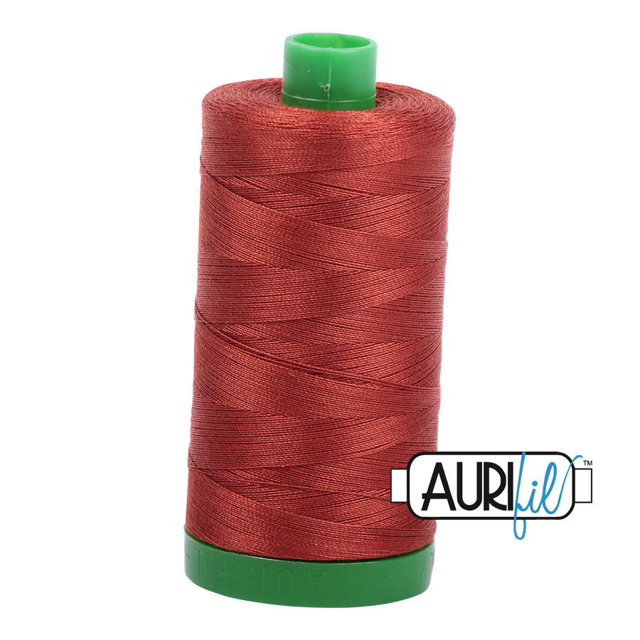 Aurifil 40wt Cotton Thread - 1094yd - Terracotta #2385 – Red Rock Threads