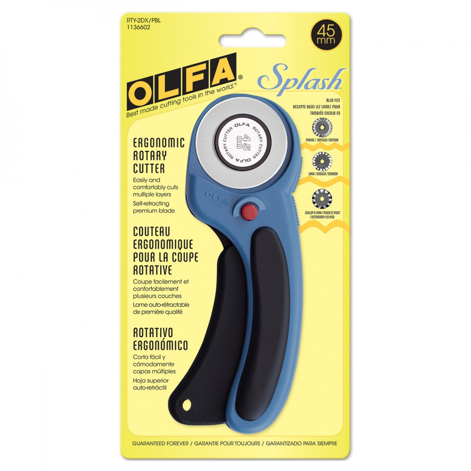 Olfa Ergonomic 45mm Rotary Cutter Pacific Blue – Red Rock Threads