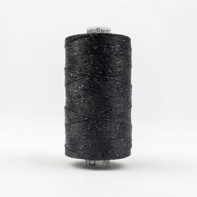 Wonderfil Dazzle 8wt Rayon/Metallic Thread - 200yd/183m - Black #9000 ...